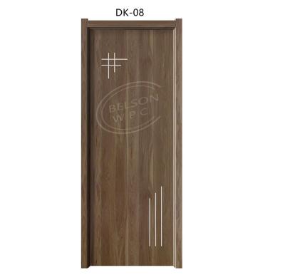 China BES DK-08 2022 new arrival WPC wood pvc composite pure and full wpc door wpc hollow door with with stripe inlay design. for sale