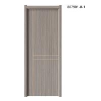 China BES 807901-8-1 WPC door factory wholesale price with waterproof and fire resistant B1 stripe inlay design door for sale