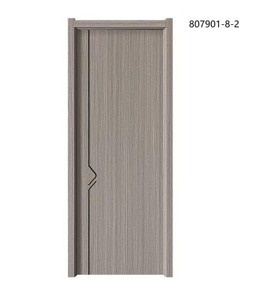 China BES 807901-8-2 simple design wpc water-proof anti-corrsion interior bathroom toilet WPC door stripe inlay design door for sale