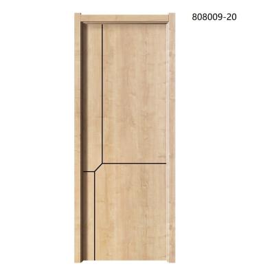 China BES 808009-20 simple design wpc water-proof anti-corrsion interior bathroom toilet WPC door stripe inlay design door for sale