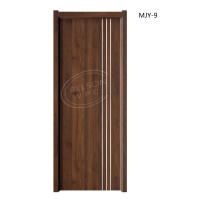 China BES MJY-9 simple design wpc water-proof anti-corrsion interior bathroom toilet WPC door stripe inlay design door for sale