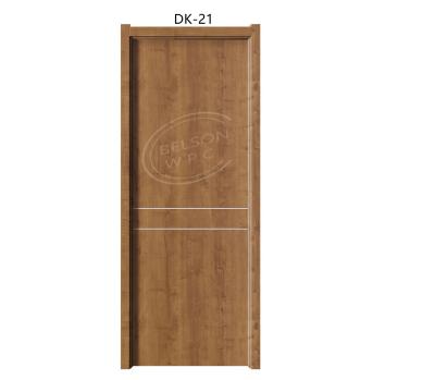 China BES DK-21 simple design wpc water-proof anti-corrsion interior bathroom toilet WPC door stripe inlay design door for sale