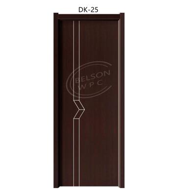 China BES DK-25 simple design wpc water-proof anti-corrsion interior bathroom toilet WPC door stripe inlay design door for sale