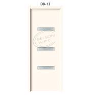 China Plastic Composite Waterproof  WPC Bathroom Doors With Window Glass Inlay for sale