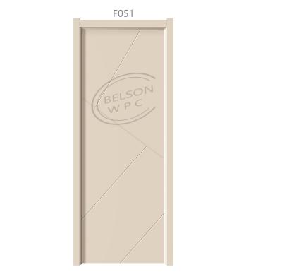 China Waterproof Full WPC Door Interior Custom Stripe Inlay Design for sale