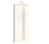 China Window Glass Inlay Interior WPC Flush Door Customized Color for sale
