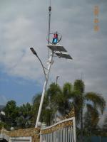 China 300W Vertical Axis Wind Generators Wind Solar Hybrid Street Light System Installed in Malaysia for sale