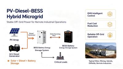 China PV‑Storage‑Diesel Hybrid Microgrid | Grid‑Forming Off‑Grid Power System for sale