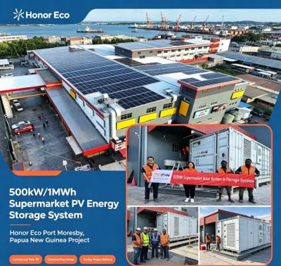 China Honor Eco 500kW 1MWh C&I Rooftop Solar Storage | PNG Supermarket Project for sale