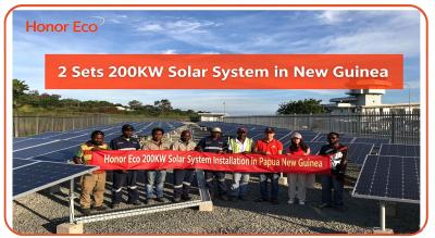 China Honor Eco 2 Sets 200KW Hybrid Ground Mount Solar Power System, 400KW Total Commercial Solar Energy Storage Project for Papua New Guinea for sale