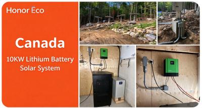 China Honor Eco 10KW Off Grid Lithium Battery Solar Power System, Complete Residential Ground Mount Solar Kit for Canada Remote Cabin & Off-grid Home for sale