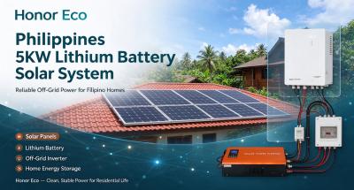 China Honor Eco HEC-5000-OG-PH 5kW Off Grid Solar Home System with LiFePO4 Lithium Battery for sale