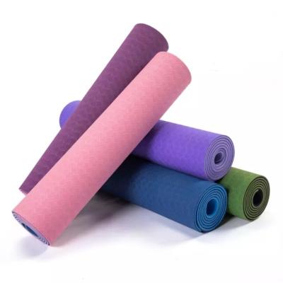 China Customized 6mm 8mm Double Layer TPE Yoga Mat Eco Friendly for Sports Enthusiasts 183x63cm for sale