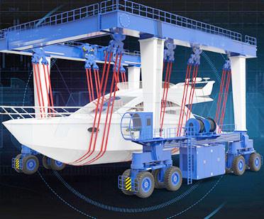China Rubber Tyred Mobile Boat Hoist Lifting Yacht Crane 200ton for sale