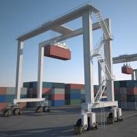 China Double Girder Rubber Tired Gantry Crane 20t~50t With Span 5~10m For Lifting Containers At Port for sale