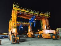China Mobile Straddle Transporter On Tyres Two Units To Handle In Pairs for Precast Elements for sale