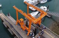 China 5-15m Lifting Mobile Boat Hoist Crane Single Or Double Beam Diesel Engine Powered for sale