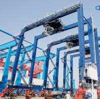 China 5t To 100t Mobile Gantry Cranes Fast Handling Wheel Mounted Crane for sale