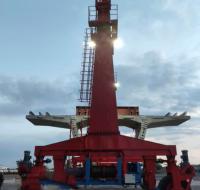 China 50t Mobile Gantry Hoist Durable Single Beam Girder Lifting Testing Lighting System for sale