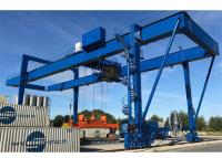 China Harbour Crane Container Yard RMG Rail Gantry Crane Fixed 50 Ton With Spreader for sale