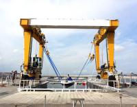 China 150T Travel Lift Boat Hoist Crane Mobile Boat Crane for sale