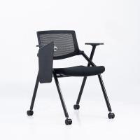 China Foldable Stackable Conference Room Chairs With Wheel Writing Pad For Office for sale