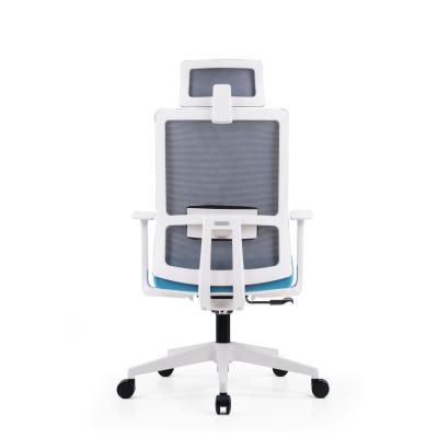 China Office Desk Swivel Fabric White Manager Chair with Mesh Backrest 580*640*1150-1250mm for sale