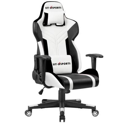 China Comfortable White PU Leather Racing Gaming Chair for Professional E-sports Performance for sale