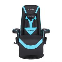 China Luxury Black/Blue Racing Style Gaming Sofa with Cup Holder LED Lighting and Footrest for sale