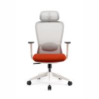 China Luxury Office Revolving Executive Chair 2D Armrest Adjustable White Back Comfortable Chair Cushion Ergonomic Mesh Office Chair for sale
