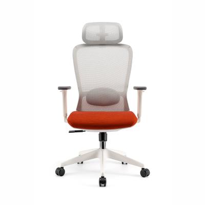 China Luxury Office Revolving Executive Chair 2D Armrest Adjustable White Back Comfortable Chair Cushion Ergonomic Mesh Office Chair for sale