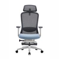 China High End BIFMA Standard Swivel White Fabric Manager Chair Mesh Executive Ergonomic Office Chairs 4D Adjustable Arm Comfortable for sale