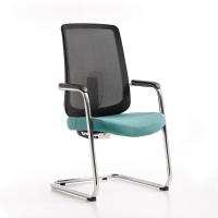 China Office Room Conference Visitor Comfortable Steel Frame Medium Back Mesh Office Chair Cheap Fabric Train Chairs Free Shipping for sale