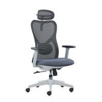 China Luxury Comfortable Swivel Office Chair Modern Ergonomic Grey Frame Mesh Executive Chair 2D Adjustable Headrest Revolving Chair for sale