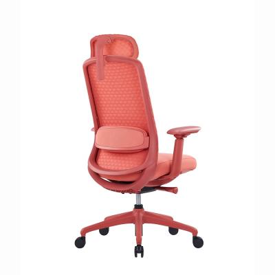 China Ergonomic Office Chair Red Mesh Fabric Recliner With Adjustable Headrest and 3D Arm Swivel Feature Cheapest Modern Office Chair for sale
