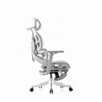 China Luxury Sillas De Oficina Headrest Executive Swivel Ergonomic Office Chairs High Back Full Mesh Grey Computer Chair 6D Armrest for sale