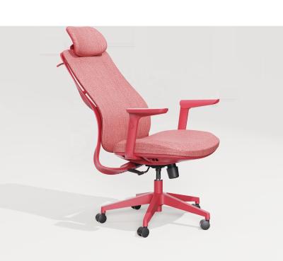 China High Back Executive Red Mesh Office Chair Swivel Reclining Chair Comfortable Computer Desk Chair With Lumbar Support for Manager for sale