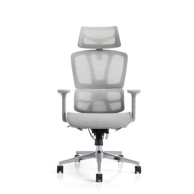 China Luxury Office Swivel Ergonomic Chair Adjustable Armrest With Aluminium Base for sale