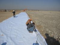 China White Non-Woven Geotextile Type 100-1000g/sqm for Shandong Yibo Yangguang Polypropylene for sale