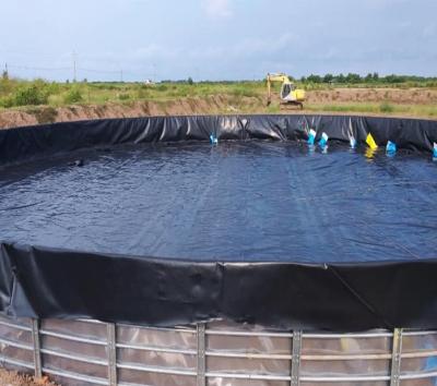 China 0.75mm HDPE PVC Geomembrane Circular Tanks for Fish Farming in Office Building Design for sale