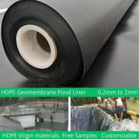 China 300micron -1500micron HDPE Geomembrane Liners in Blue for Industrial Fish Shrimp Pond for sale