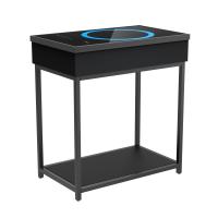 China Metal table speaker Smart Triangle Side Table Wireless Charging Bluetooth Speaker TWS Function Listen to Music at Home for sale