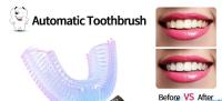 China Food Grade Silicone ABS Ultrasonic Tooth Cleaner IPX7 360 U Shaped Toothbrush for sale