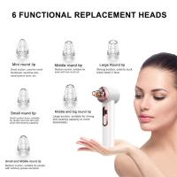 China USB Rechargeable 6 Suction Heads 63kPa Electric Blackhead Extractor Pore Cleaner for sale