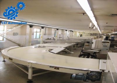 China White PU Belt  Automated Conveyor Systems Carbon Steel For Food Industry for sale