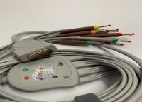 China Grey 10 Lead ECG Cable With 15 Pins US Standard Banana Connector 4.0 for sale