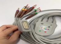 China Grey 10 Lead ECG Cable With 15 Pins US Standard Banana Connector 4.0 for sale