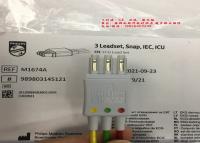 China M1674A ECG Lead Set Cable 3 Lead IEC ICU 1M For Medical Equipment for sale
