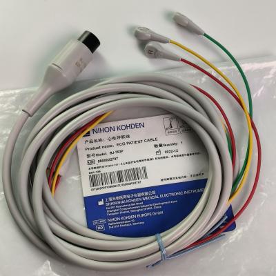 China BJ-753P NIHON KOHDEN Heart Conductivity Wire Black Round Head 6 Pin Three Lead European Standard Button for sale