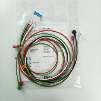 China 989803144991 Patient Monitor Accessories PHILIP CBL 5 Leadset Snap AAMI ICU REF M1644A for sale